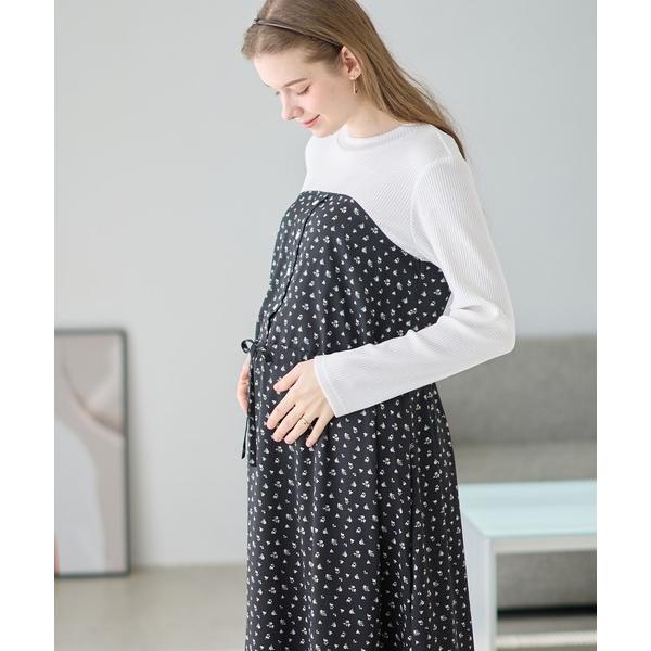 『タイムセール実施中』ZOZO問い合わせ番号:103776900ショップ:cross marche，クロスマルシェブランド:Rosemadame，ローズマダム商品名:小花柄ベア切替マタニティワンピース(マタニティ＆授乳服）授乳口付き 授乳楽...