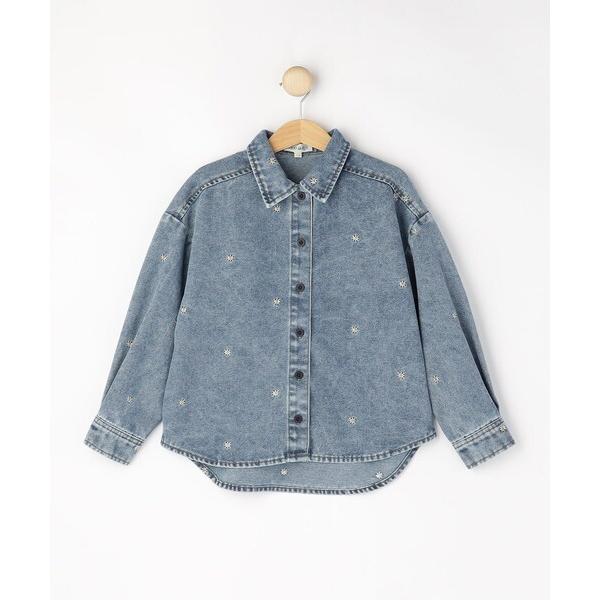 『タイムセール実施中』ZOZO問い合わせ番号:103776915ショップ:SHOO・LA・RUE，シューラルーブランド:SHOO・LA・RUE，シューラルー商品名:【100-150cm】フラワー刺繍デニムシャツカテゴリ:トップス>シャ...