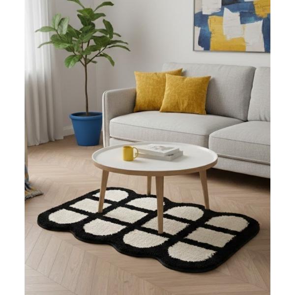 『タイムセール実施中』ZOZO問い合わせ番号:103778186ショップ:Teem Store，チームストアブランド:pyornim，ピョルニム商品名:【26年春夏新作】40×60cm タフティング チェッカー柄 マットカテゴリ:インテリア...