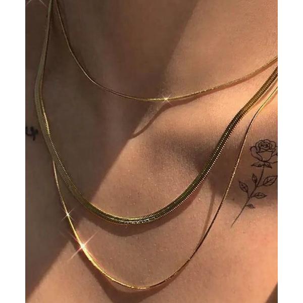 ZOZO問い合わせ番号:103778331ショップ:perky room，パーキールームブランド:SORENA，ソレナ，perky room，パーキールーム商品名:3連レイヤードスネークネックレスカテゴリ:アクセサリー>ネックレスブラ...