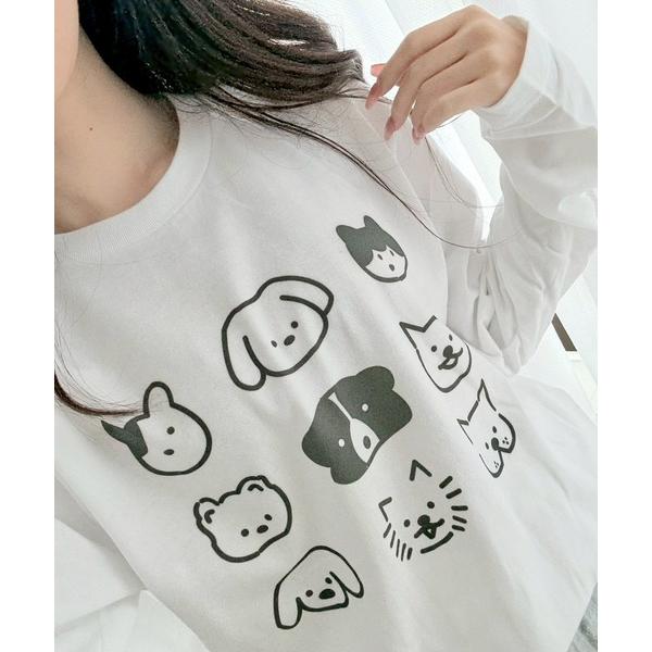 『タイムセール実施中』ZOZO問い合わせ番号:103778695ショップ:merrylatte，メリーラテブランド:etta，エタ商品名:犬いっぱいイラストロンT／長袖Tシャツカテゴリ:トップス>Tシャツ/カットソーブランド品番:e-...
