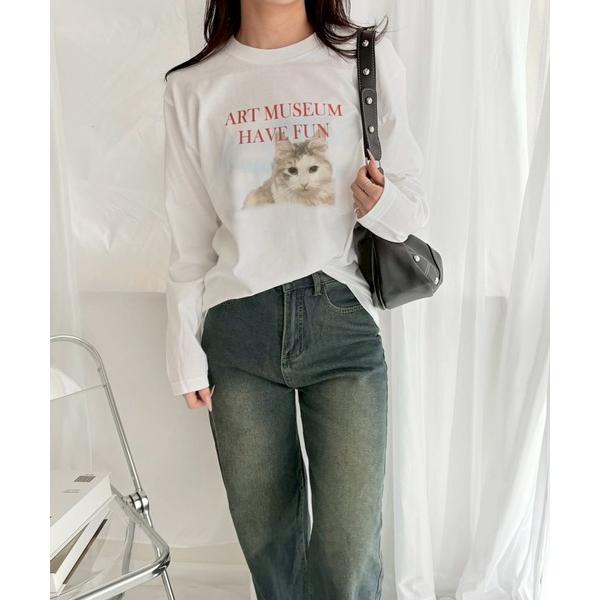 『タイムセール実施中』ZOZO問い合わせ番号:103778701ショップ:merrylatte，メリーラテブランド:etta，エタ商品名:猫プリントロンT／長袖Tシャツカテゴリ:トップス>Tシャツ/カットソーブランド品番:e-57素材...