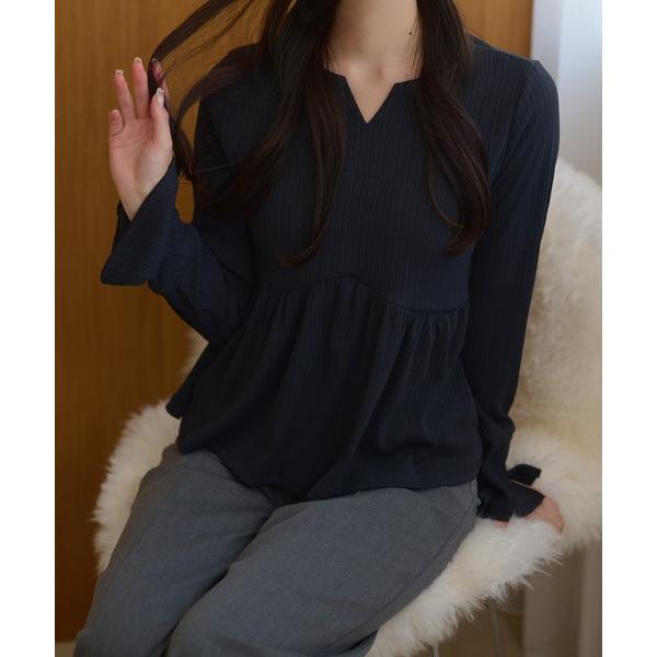 『タイムセール実施中』ZOZO問い合わせ番号:103779203ショップ:Lace Ladies，レースレディースブランド:DAYRA，デイラ商品名:スキッパーネック ペプラム ギャザー プリーツ 長袖 トップスカテゴリ:トップス>T...