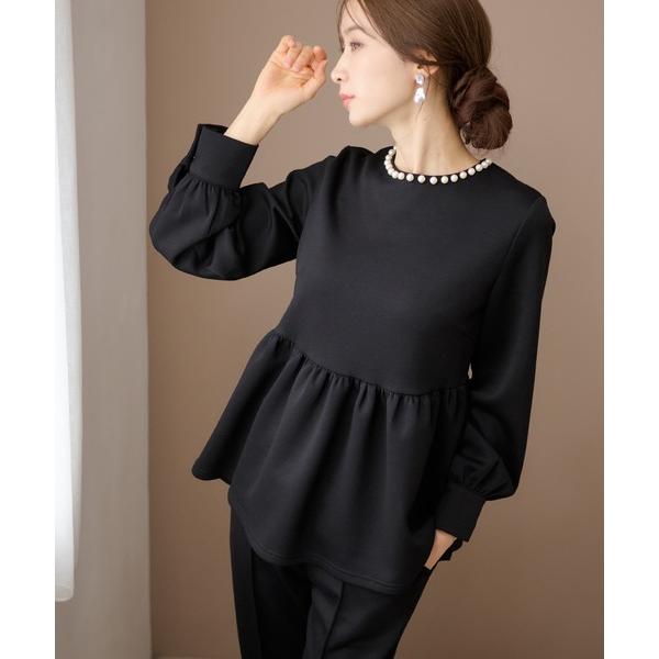 『タイムセール実施中』ZOZO問い合わせ番号:103779254ショップ:Lace Ladies，レースレディースブランド:Lace Ladies，レースレディース商品名:クルーネック パール ペプラム ジャージー セットアップカテゴリ:ジ...