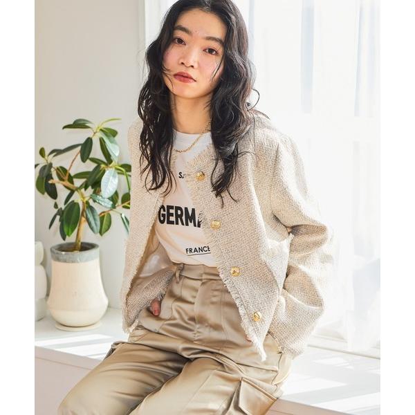 『タイムセール実施中』ZOZO問い合わせ番号:103779354ショップ:mysty woman，ミスティ ウーマンブランド:mysty woman，ミスティウーマン商品名:ライトツイードジャケット 660026カテゴリ:ジャケット/アウタ...