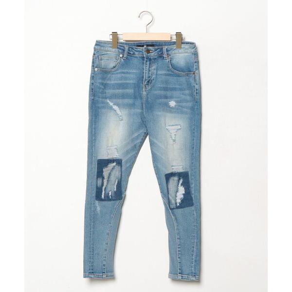 『セール実施中』参考価格：11，880円発売時期：2021年03月コンディション：A（使用感なし）数回使用した程度で使用感が感じられないアイテム参考商品名：mp8795-Patchwork Damage Stretch Denim Pant...