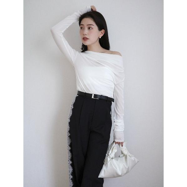 ZOZO問い合わせ番号:103809545ショップ:anuans，アニュアンスブランド:anuans，アニュアンス商品名:アセテートギャザードレープカットトップスカテゴリ:トップス>Tシャツ/カットソーブランド品番:152611208...