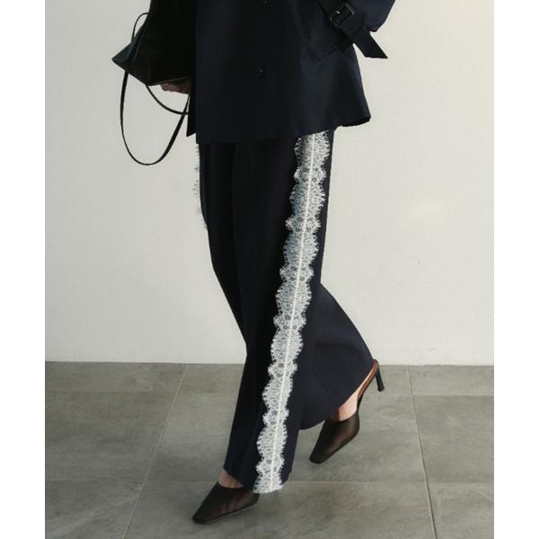 ZOZO問い合わせ番号:103809549ショップ:anuans，アニュアンスブランド:anuans，アニュアンス商品名:レーストリムタックパンツカテゴリ:パンツ>その他パンツブランド品番:1526120022-0素材:表地：NVY，...