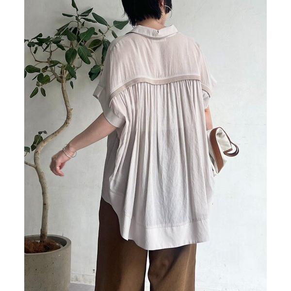 ZOZO問い合わせ番号:103809578ショップ:un dix cors，アンディコールブランド:un dix cors，アンディコール商品名:【SNSで話題！】【待望の再入荷！】麻調シアーバックテープシャツカテゴリ:トップス>シャ...