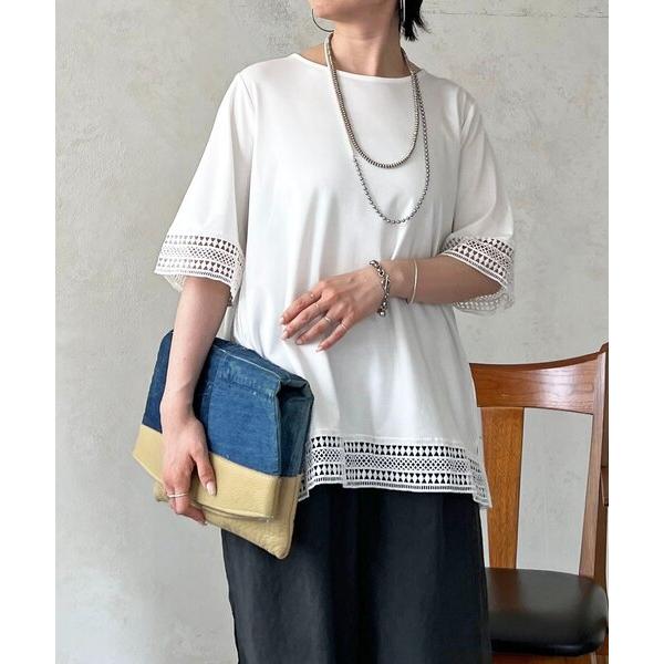 『セール実施中』ZOZO問い合わせ番号:103809582ショップ:un dix cors，アンディコールブランド:un dix cors，アンディコール商品名:接触冷感レース切り替えカットソーカテゴリ:トップス>Tシャツ/カットソー...