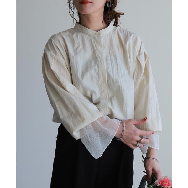 ZOZO問い合わせ番号:103815907ショップ:reca，レカブランド:zena，ジェナ商品名:袖口ドットチュールシャツカテゴリ:トップス>シャツ/ブラウスブランド品番:on6611006-z素材:本体：ポリエステル70%ナイロン...