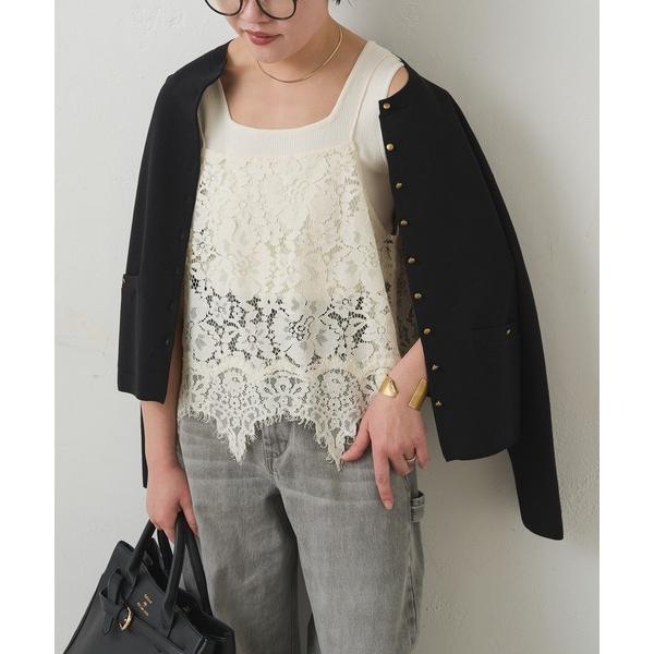 ZOZO問い合わせ番号:103816257ショップ:PUAL CE CIN，ピュアルセシンブランド:PUAL CE CIN，ピュアルセシン商品名:フラワーモチーフレースキャミカテゴリ:トップス>キャミソールブランド品番:0261040...