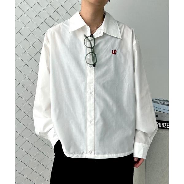 ZOZO問い合わせ番号:103816605ショップ:Avenue，アヴェニューブランド:UNDERSTATEMENTs，アンダーステイトメント商品名:【ユニセックス】ショート丈ワンポイント刺繍シャツカテゴリ:トップス>シャツ/ブラウス...