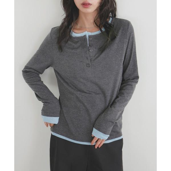 ZOZO問い合わせ番号:103816753ショップ:LIAN，リアンブランド:LIAN，リアン商品名:バイカラーヘンリーネックプルオーバーカテゴリ:トップス>Tシャツ/カットソーブランド品番:243-841R2259-2素材:本体 ポ...