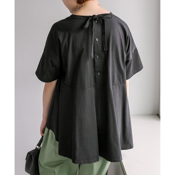 『タイムセール実施中』ZOZO問い合わせ番号:103817241ショップ:PUAL CE CIN，ピュアルセシンブランド:PUAL CE CIN，ピュアルセシン商品名:【Du noir／WEB限定】バックリボンペプラムTシャツカテゴリ:トッ...