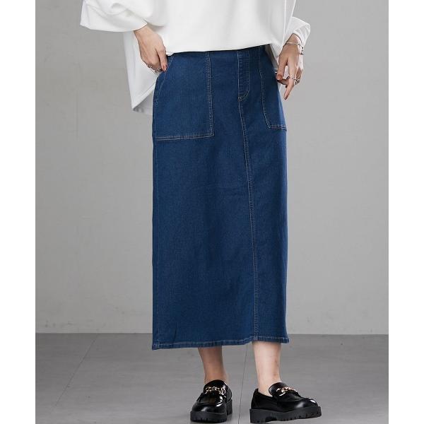 ZOZO問い合わせ番号:103818240ショップ:nissen，ニッセンブランド:Soiunique，スワユニーク商品名:ツイルストレッチデニムスカート　［Soiunique］カテゴリ:スカート>デニムスカートブランド品番:BOY0...