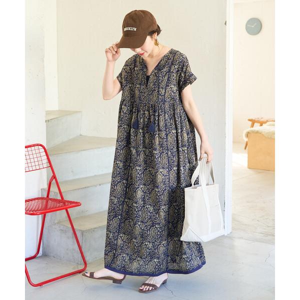 ZOZO問い合わせ番号:103818265ショップ:FREAK'S STORE，フリークスストアブランド:FREAK'S STORE，フリークスストア商品名:限定展開　インド ペイズリー スキッパー ワンピースカテゴリ:ワンピース/ドレス&...
