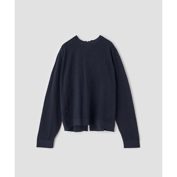 ZOZO問い合わせ番号:103818746ショップ:JOHN SMEDLEY，ジョン スメドレーブランド:JOHN SMEDLEY，ジョンスメドレー商品名:コットンレース編みバックリボンニットトップスカテゴリ:トップス>ニット/セータ...