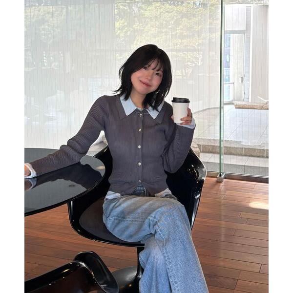 ZOZO問い合わせ番号:103818979ショップ:FREE'S MART，フリーズマートブランド:FREE'S MART，フリーズマート商品名:◆【ＲＩＯ企画】レイヤー襟ポロリブニット〈ＭＦＭ〉カテゴリ:トップス>ニット/セーターブ...