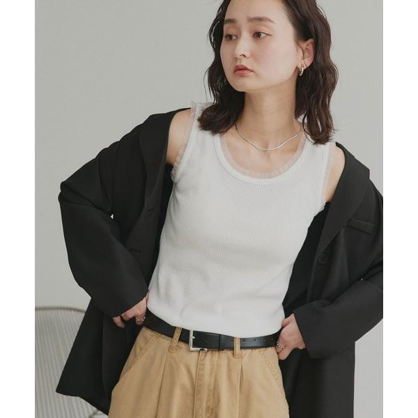 ZOZO問い合わせ番号:103819128ショップ:improves，インプローブスブランド:ad thie，アドティエ商品名:チュール リブ タンクトップカテゴリ:トップス>タンクトップブランド品番:16104041素材:【本体】ポ...