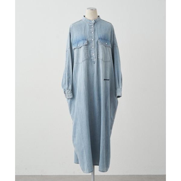 ZOZO問い合わせ番号:103819440ショップ:PUAL CE CIN，ピュアルセシンブランド:PUAL CE CIN，ピュアルセシン商品名:ヴィンテージライクデニムバンドカラーワンピースカテゴリ:ワンピース/ドレス>ワンピースブ...