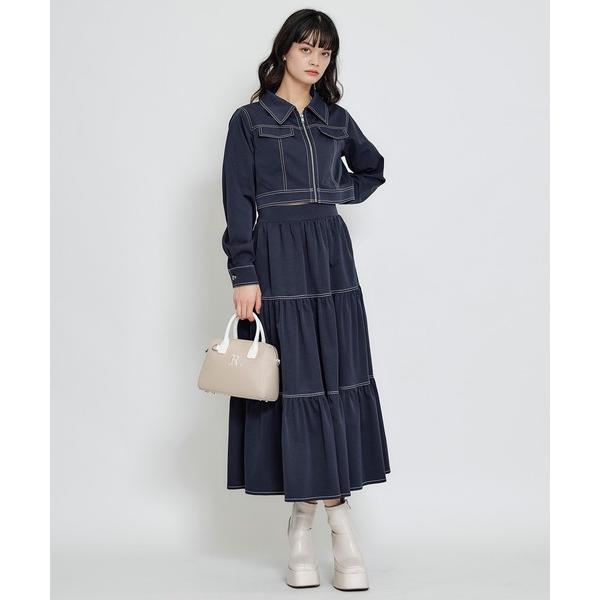 ZOZO問い合わせ番号:103820277ショップ:REDYAZEL，レディアゼルブランド:REDYAZEL，レディアゼル商品名:【セットアップ可能】バイカラーステッチショートジャケットカテゴリ:フォーマルスーツ/小物>スーツジャケッ...