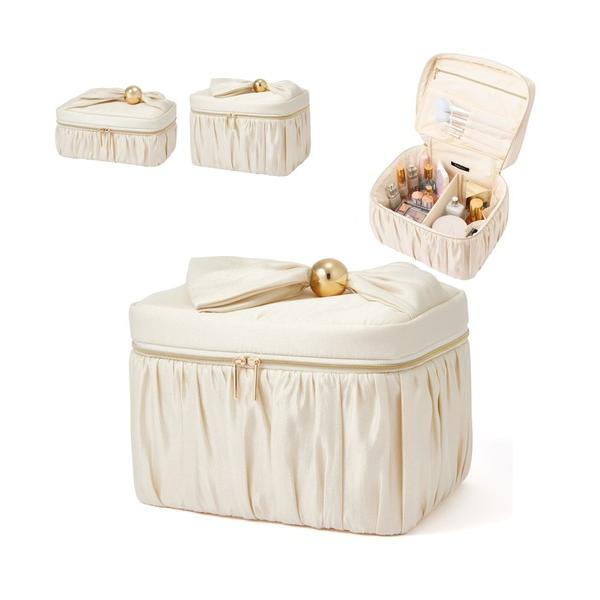 ZOZO問い合わせ番号:103856002ショップ:Francfranc，フランフランブランド:Francfranc，フランフラン商品名:パールブロッサム バニティポーチ L アイボリー コスメポーチ コスメボックス 化粧道具 収納 大容量...