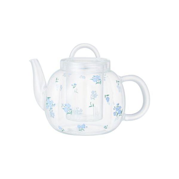 ZOZO問い合わせ番号:103856006ショップ:Francfranc，フランフランブランド:Francfranc，フランフラン商品名:フラワーガラス ティーポット ブルー 900ml 急須 花柄 プレゼント ギフトカテゴリ:食器/キッチ...