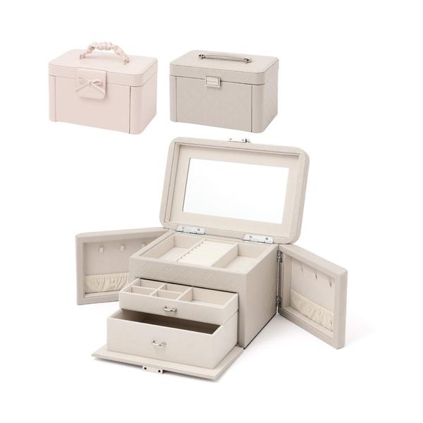 ZOZO問い合わせ番号:103856032ショップ:Francfranc，フランフランブランド:Francfranc，フランフラン商品名:キルト ジュエリーボックス  グレー 収納 アクセサリー収納 大容量カテゴリ:インテリア>収納グ...