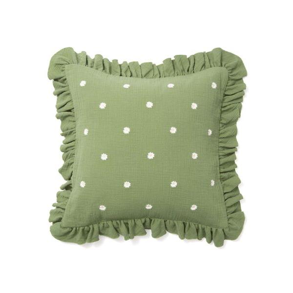 ZOZO問い合わせ番号:103856119ショップ:Francfranc，フランフランブランド:Francfranc，フランフラン商品名:EMBフラワーフリル クッションカバー 450×450 グリーン（B-010）カテゴリ:インテリア&g...
