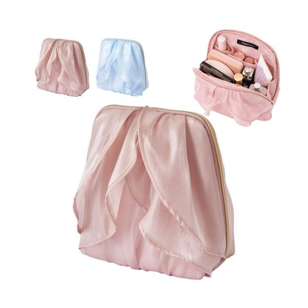 ZOZO問い合わせ番号:103856124ショップ:Francfranc，フランフランブランド:Francfranc，フランフラン商品名:オーガンジーフラワー スタンドポーチ ピンク スタンド型 自立 コスメポーチ 化粧道具 収納カテゴリ:...