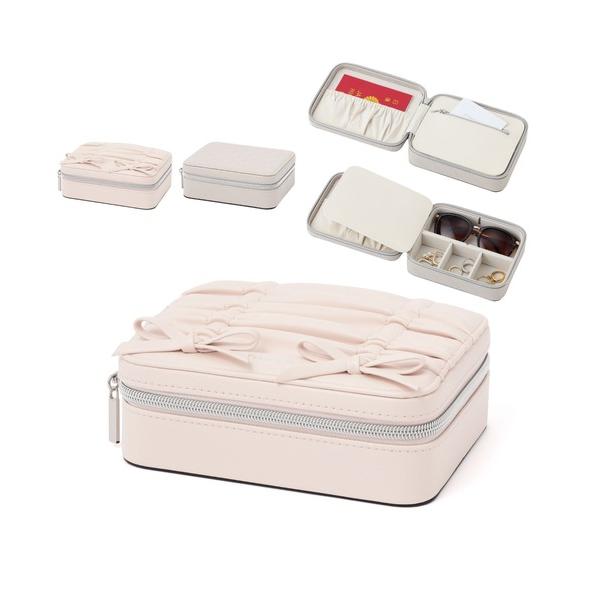 ZOZO問い合わせ番号:103856222ショップ:Francfranc，フランフランブランド:Francfranc，フランフラン商品名:リボン トラベルジュエリーボックス マルチ ライトピンク 旅行 アクセサリー収納 コンパクトカテゴリ:...