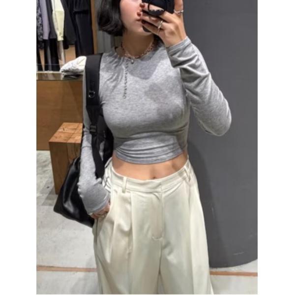 ZOZO問い合わせ番号:103856324ショップ:RIM.ARK，リムアークブランド:RIM.ARK，リムアーク商品名:Cropped tight tops クロップド タイト トップスカテゴリ:トップス>Tシャツ/カットソーブラン...