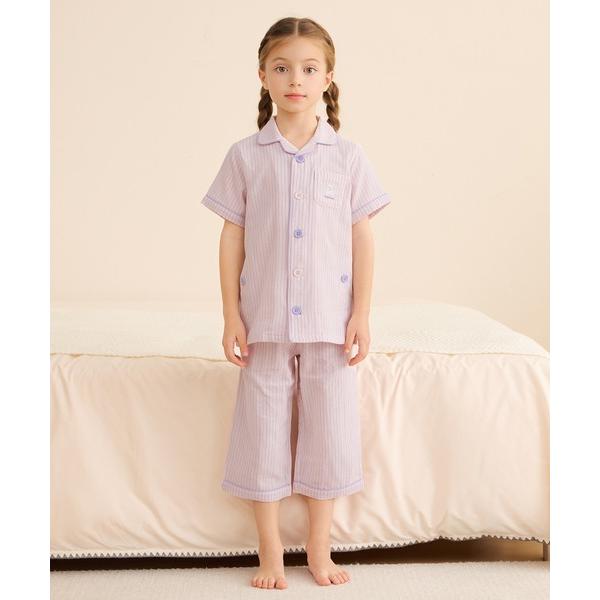 『タイムセール実施中』ZOZO問い合わせ番号:103857110ショップ:Combi mini，コンビミニブランド:combimini，コンビミニ商品名:おなか安心ボタン付き半袖前開きガーゼパジャマ（先染めストライプ）カテゴリ:ルームウェア...