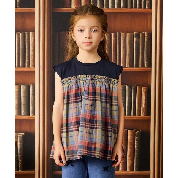 『タイムセール実施中』ZOZO問い合わせ番号:103857140ショップ:Combi mini，コンビミニブランド:combimini，コンビミニ商品名:フレンチスリーブチェック切り替えチュニックカテゴリ:ワンピース/ドレス>チュニッ...