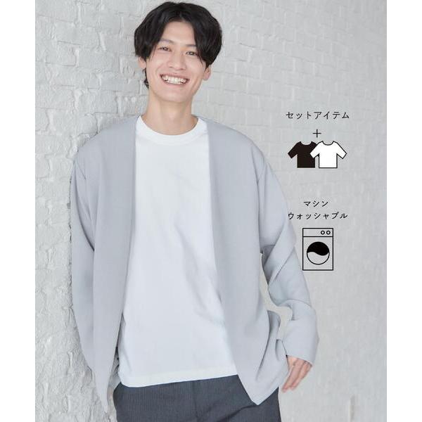 ZOZO問い合わせ番号:103857296ショップ:THE SHOP TK，ザ ショップ ティーケーブランド:THE SHOP TK ，ザ ショップ ティーケー 商品名:【2点セット】カーディガン＋半袖Tシャツ 洗濯機OKカテゴリ:トップス...