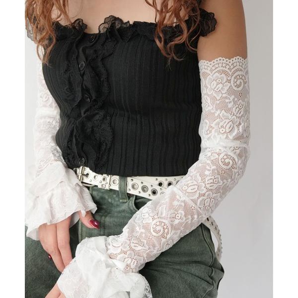 『タイムセール実施中』ZOZO問い合わせ番号:103857365ショップ:Port，ポートブランド:Port，ポート商品名:【 Port / ポート 】 フリルレース ロング アームウォーマー #カテゴリ:ファッション雑貨>アームカバ...