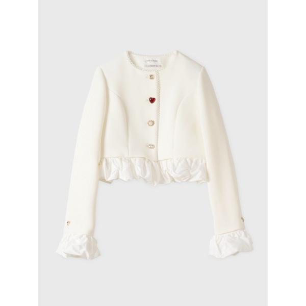 ZOZO問い合わせ番号:103857404ショップ:EIMY ISTOIRE，エイミーイストワールブランド:EIMY ISTOIRE，エイミーイストワール商品名:【PRE ORDER】ハートビジューボタンAttachedジャケットカテゴリ:...