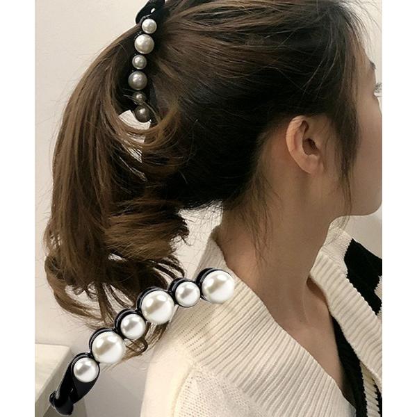 『タイムセール実施中』ZOZO問い合わせ番号:103858177ショップ:Ada.，エイダブランド:shoppinggo，ショッピングゴー商品名:バナナクリップ ヘアクリップ 大きめ パール ヘアアクセサリー 髪留め 結婚式 パーティ シン...