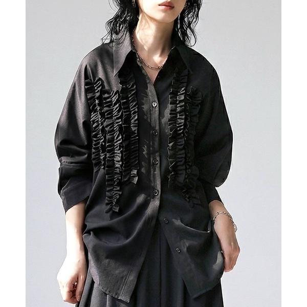 ZOZO問い合わせ番号:103859038ショップ:antiqua，アンティカブランド:antiqua，アンティカ商品名:フリルデザイン シャツカテゴリ:トップス>シャツ/ブラウスブランド品番:OWT-4507素材:本体：ポリエステル...