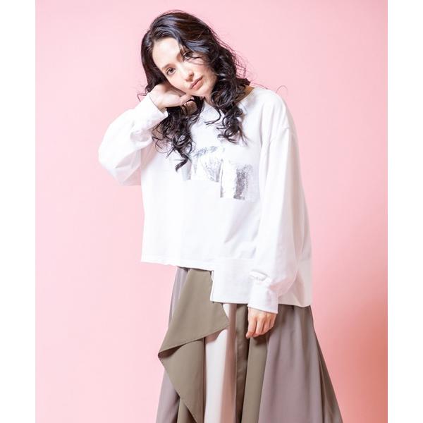 ZOZO問い合わせ番号:103861114ショップ:OSMOSIS，オズモーシスブランド:OSMOSIS，オズモーシス商品名:箔プリント切替プルオーバーカテゴリ:トップス>Tシャツ/カットソーブランド品番:501006-459T素材:...