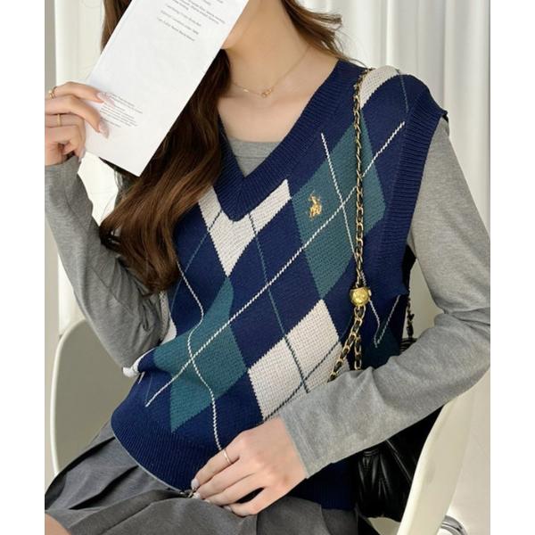 『タイムセール実施中』ZOZO問い合わせ番号:103861160ショップ:Ada.，エイダブランド:U.S. POLO ASSN.，ユーエスポロアッスン，Ada.，エイダ商品名:【Ada.別注 U.S. POLO ASSN】アーガイル ニッ...