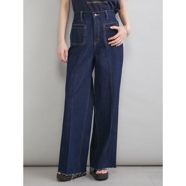 ZOZO問い合わせ番号:103896671ショップ:Mila Owen，ミラ オーウェンブランド:Mila Owen，ミラオーウェン商品名:玉縁ポケットセミフレアデニムパンツカテゴリ:パンツ>デニムパンツブランド品番:09WFP261...