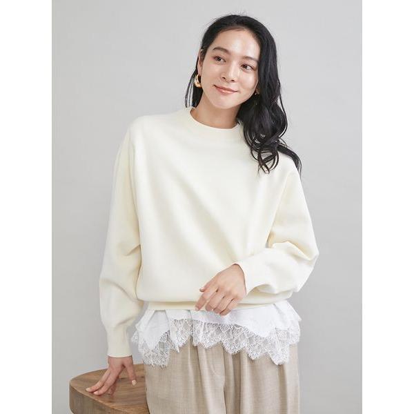 ZOZO問い合わせ番号:103896702ショップ:Mila Owen，ミラ オーウェンブランド:Mila Owen，ミラオーウェン商品名:レースヘムレイヤードニットカテゴリ:トップス>ニット/セーターブランド品番:09WNT2611...