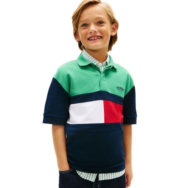 ZOZO問い合わせ番号:103896888ショップ:TOMMY HILFIGER，トミー ヒルフィガーブランド:TOMMY HILFIGER，トミーヒルフィガー商品名:BOYS モノタイプカラーブロックラグビーポロシャツカテゴリ:トップス&...