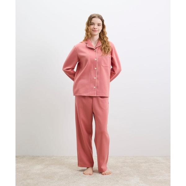 ZOZO問い合わせ番号:103897522ショップ:une nana cool，ウンナナクールブランド:une nana cool，ウンナナクール商品名:【綿混】ハイゲージダブルエアー 長袖開襟パジャマ MADE WITH LIBERTY ...