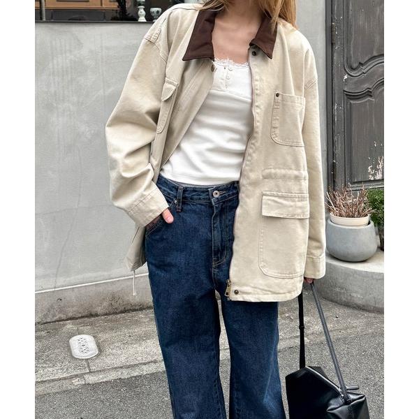 『タイムセール実施中』ZOZO問い合わせ番号:103897607ショップ:CANAL JEAN，キャナルジーンブランド:CANAL JEAN，キャナルジーン，El mar，エルマール商品名:El mar　襟配色カバーオールカテゴリ:ジャケッ...