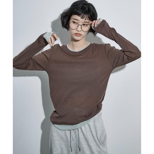 ZOZO問い合わせ番号:103897703ショップ:Auntie Rosa，アンティローザブランド:THE YOn，ザヨン商品名:レイヤード風バイカラーシアープルオーバーカテゴリ:トップス>Tシャツ/カットソーブランド品番:TY000...