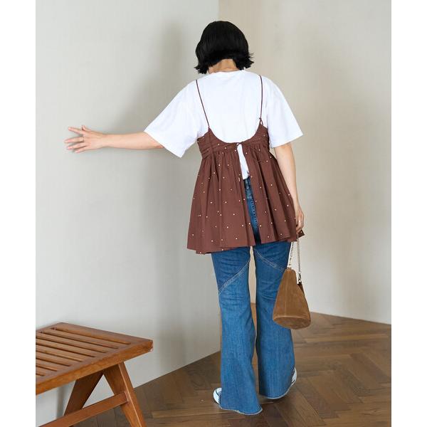 ZOZO問い合わせ番号:103897783ショップ:FREAK'S STORE，フリークスストアブランド:FREAK'S STORE，フリークスストア商品名:インド ラメドット刺繍 バックオープンキャミソール＜セットアップ対応＞カテゴリ:ト...