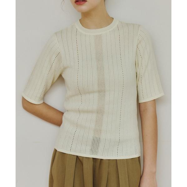 ZOZO問い合わせ番号:103898503ショップ:IF Div.，アイエフディビジョンブランド:OLUN，オルン商品名:pointelle knit top/針抜きニットトップスカテゴリ:トップス>ニット/セーターブランド品番:13...